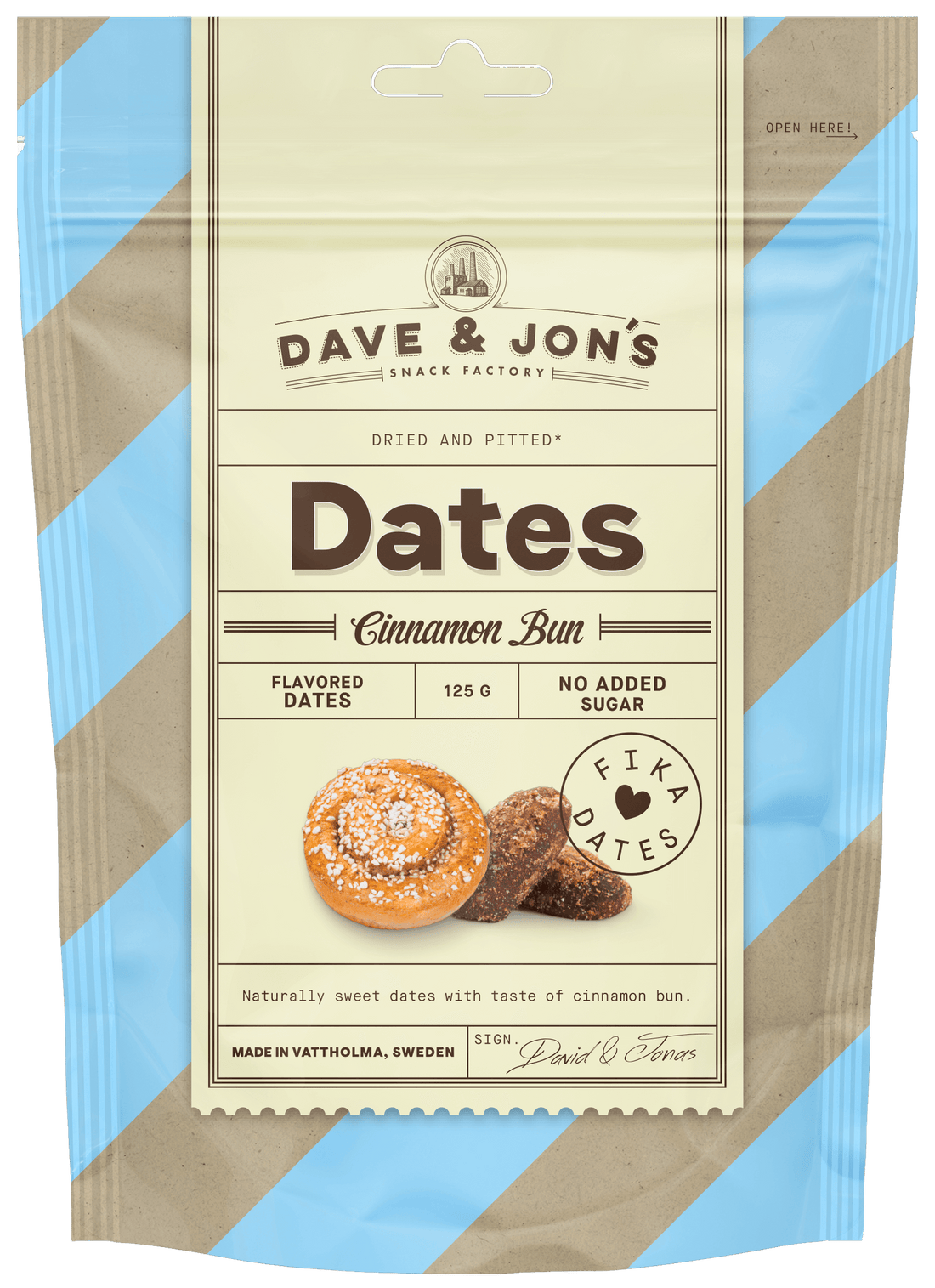DAVE & JON'S DADLAR DATELES AR KANĒĻA BULCIŅAS GARŠU, 125g – Balzamiko